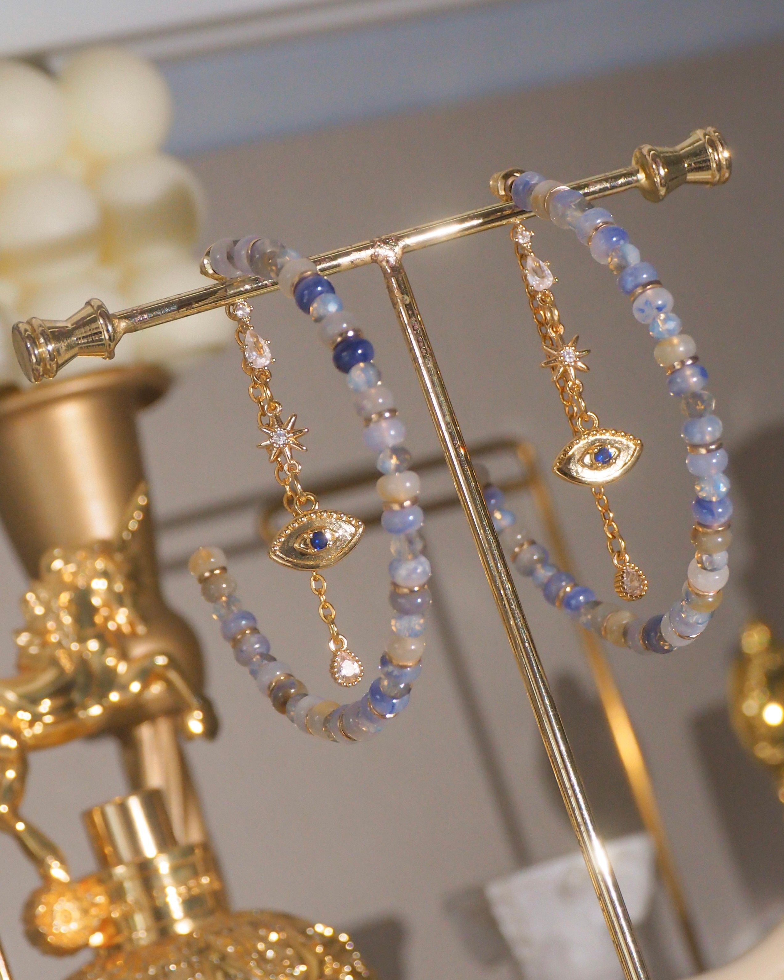 Astro - 18KGP Crystal Beaded Hoop Earrings – WACKO JEWELRY